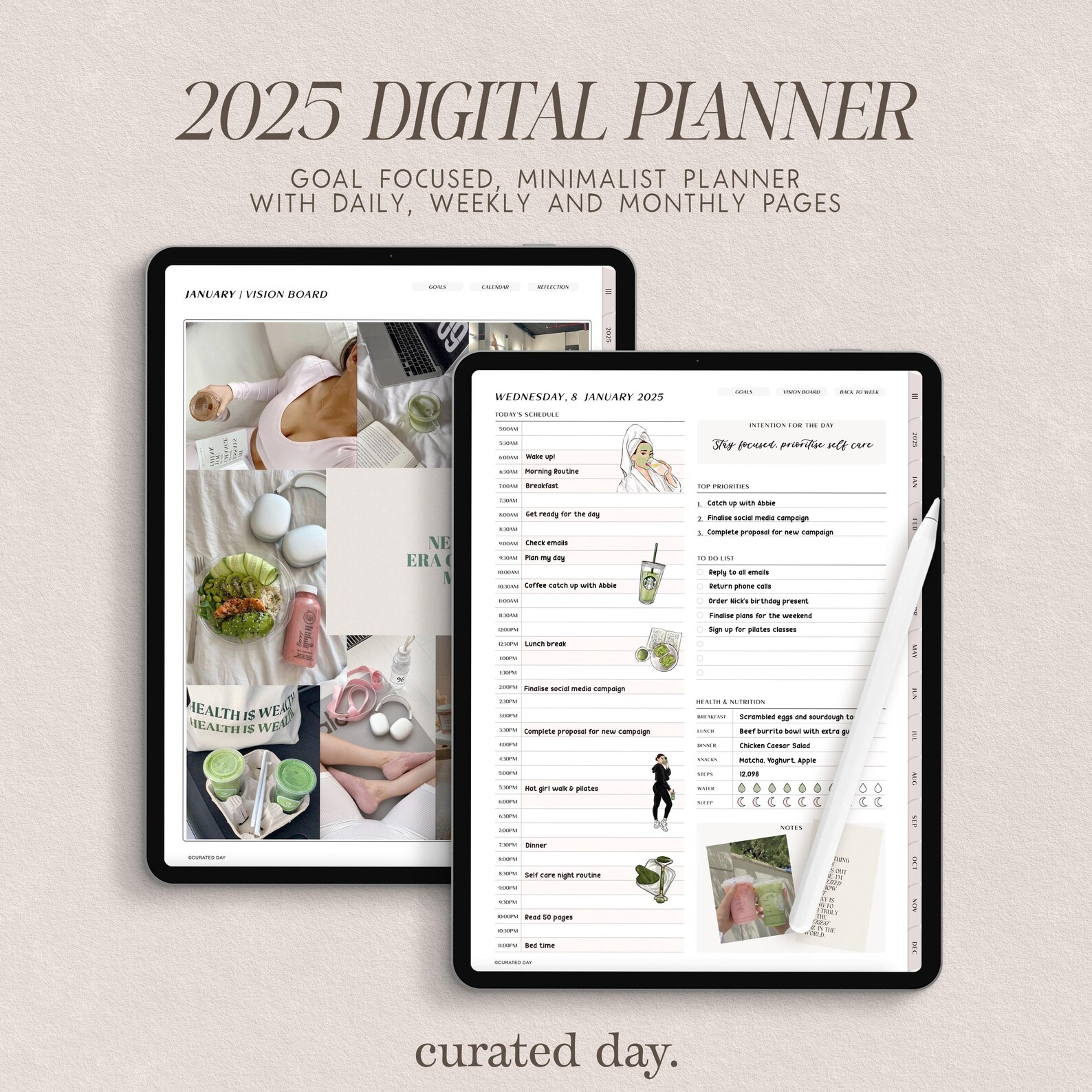 2025 Digital Planner for Goodnotes | Vision Board | Life Planner ...