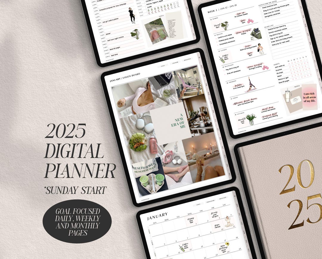 2025 Digital Planner for Goodnotes | Vision Board | Life Planner ...