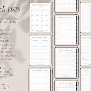 Digital Movie and TV Series Journal for Goodnotes | TV and Film Planner ...