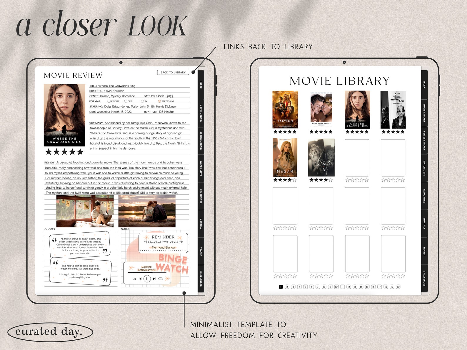 Digital Movie and TV Series Journal for Goodnotes | TV and Film Planner ...