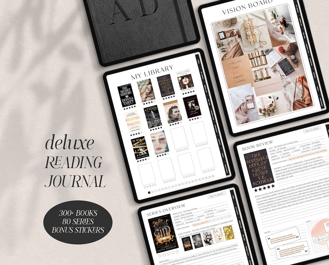 Digital Reading Journal for Goodnotes | Deluxe Digital Reading Planner ...