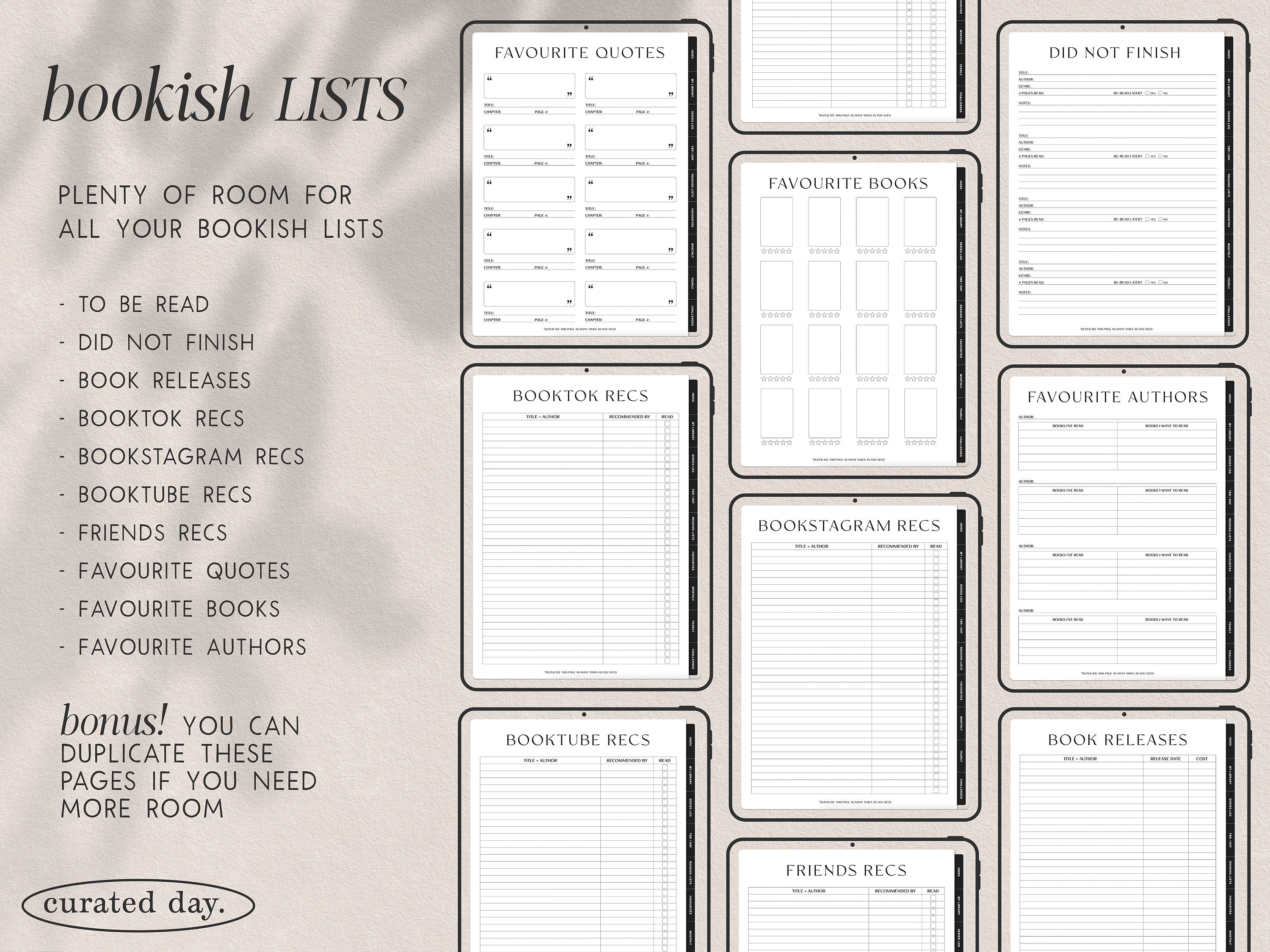 Digital Reading Journal for Goodnotes Deluxe Digital Reading - Etsy