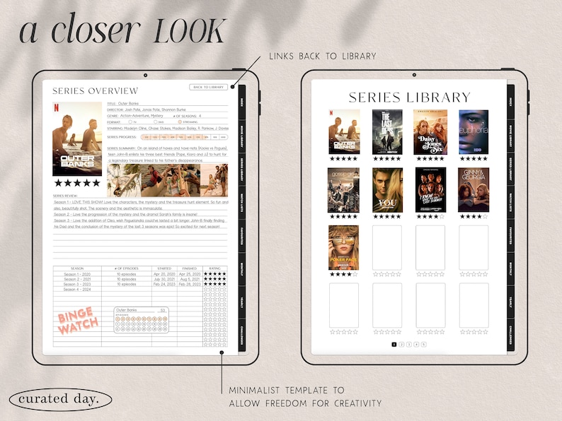 Digital Movie and TV Series Journal for Goodnotes | TV and Film Planner ...