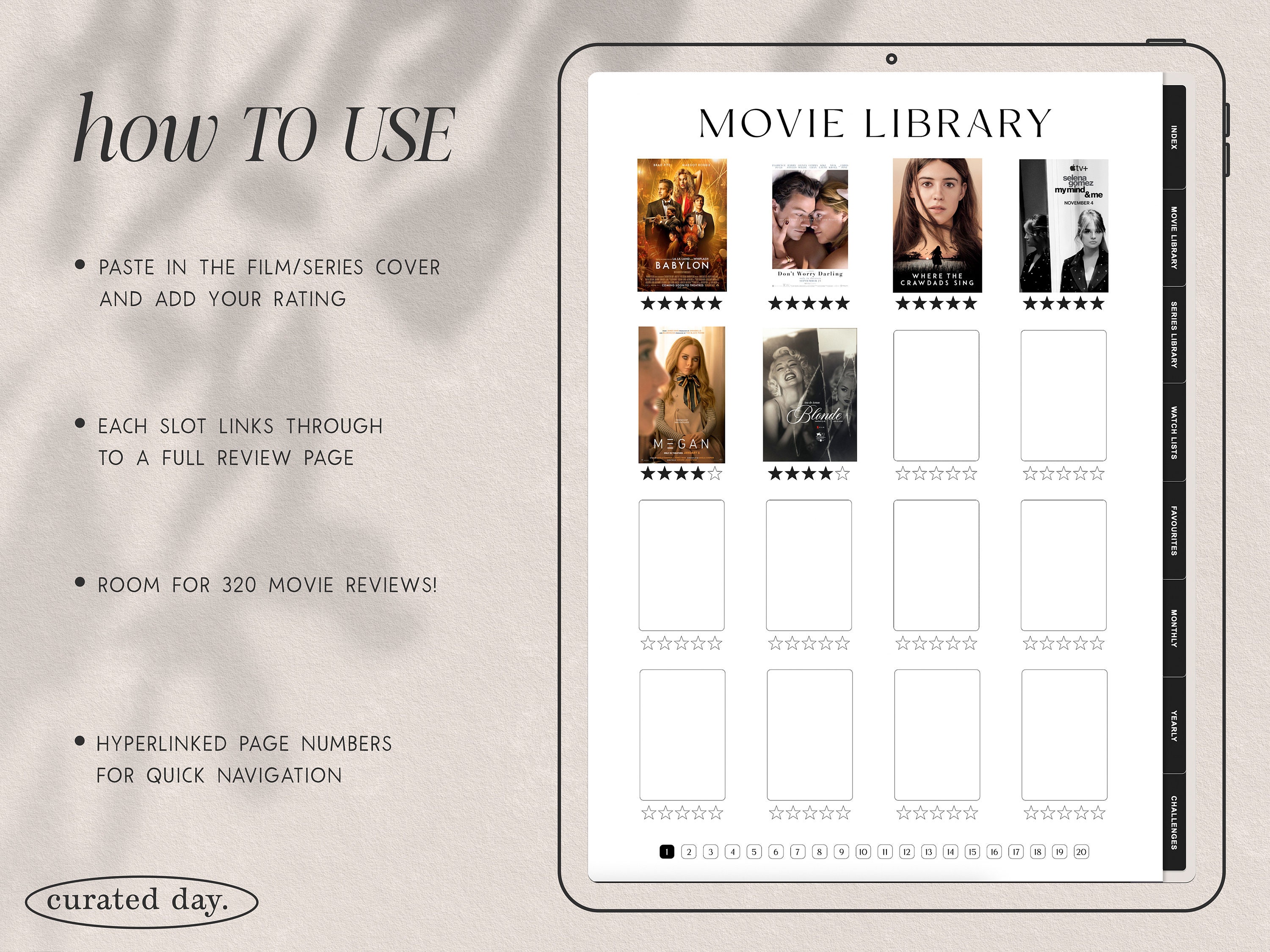 Digital Movie and TV Series Journal for Goodnotes | TV and Film Planner ...