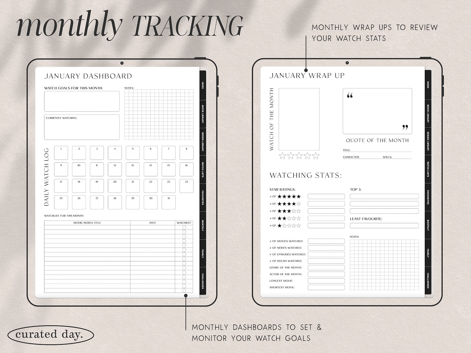 Digital Movie and TV Series Journal for Goodnotes | TV and Film Planner ...