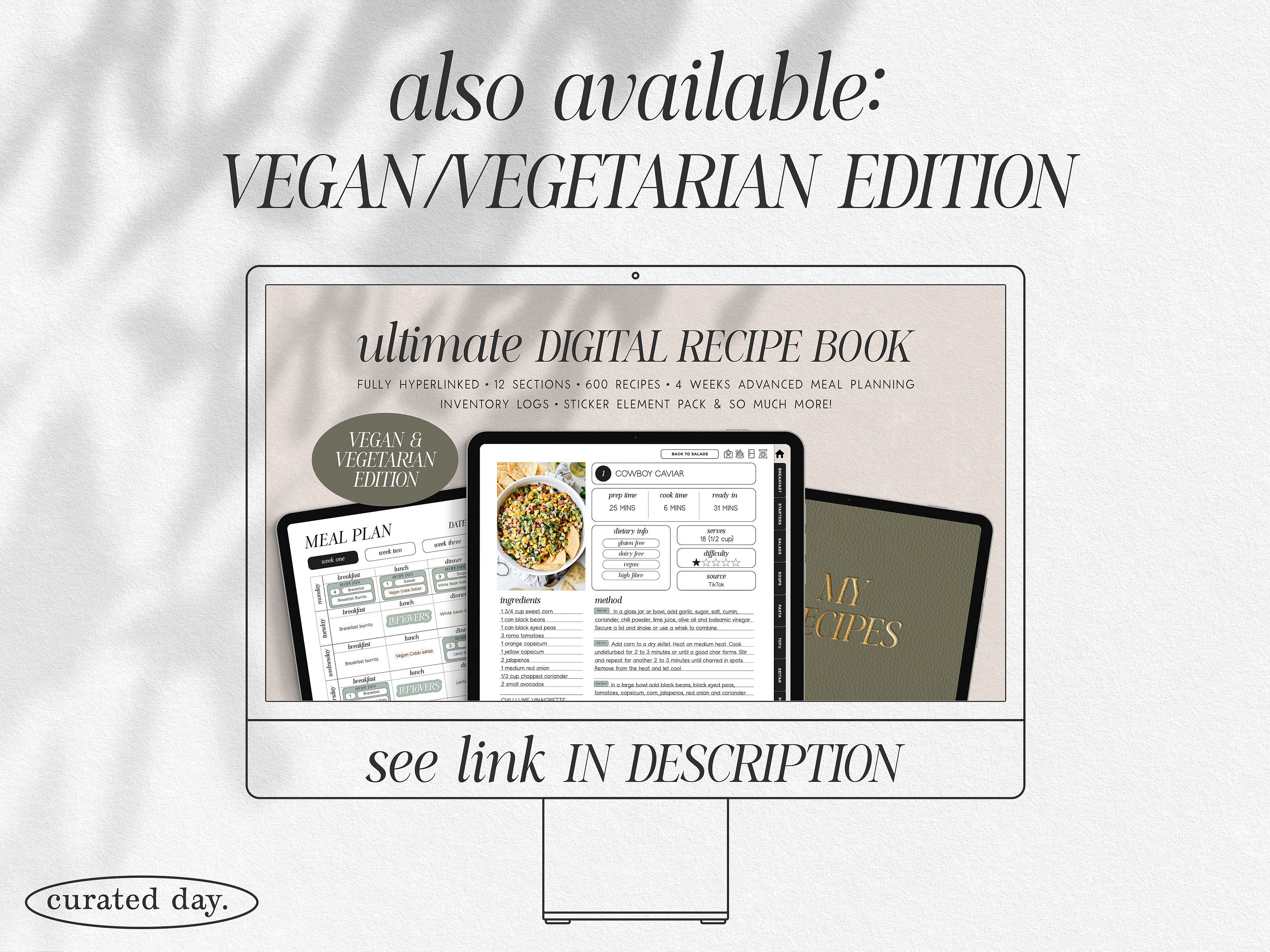 Digital Recipe Book for Goodnotes Digital Meal Planner Digital Recipe ...