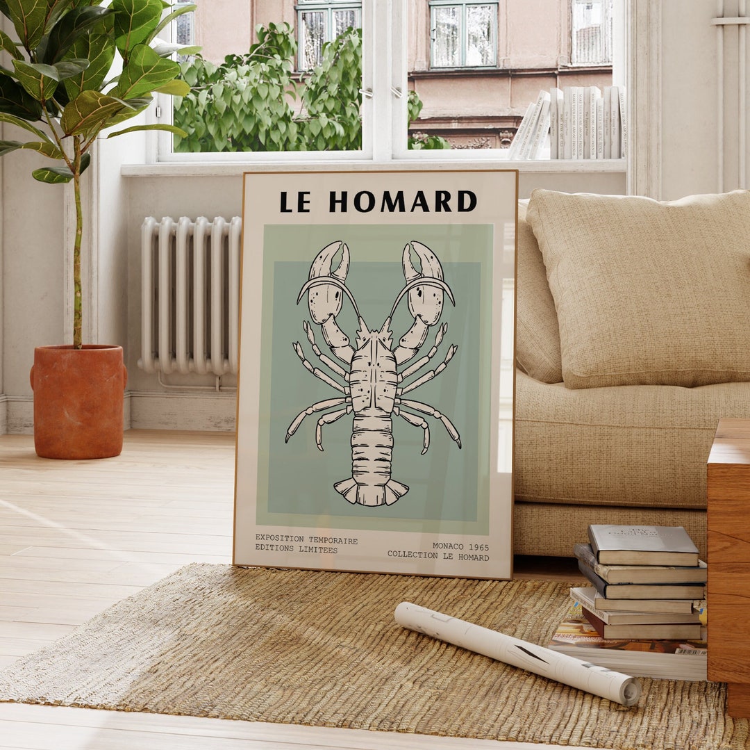 Le Homard Lobster Print: Retro French Kitchen Art (digital Download) - Etsy