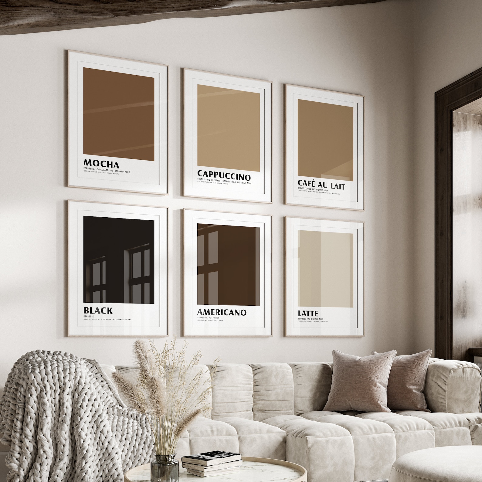 Types of Coffee Set of 6, Coffee Lover Print, Kitchen Coffee Wall Art ...