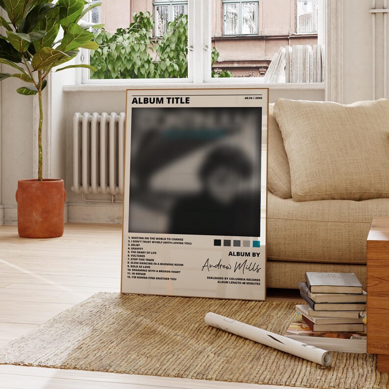 Custom Music Album Cover Art Print: Personalized Tracklist (digital ...