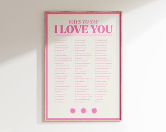 Different Ways to Say I LOVE YOU Poster Retro - Etsy