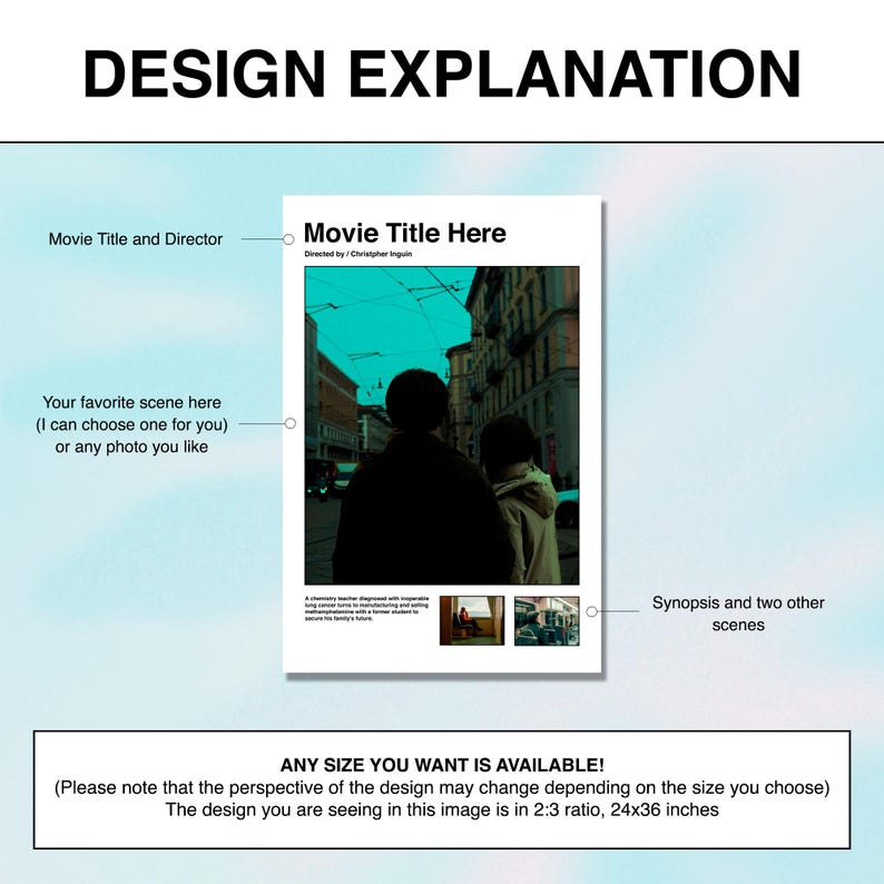 Custom Multiple Scene Movie Poster, Personalized Film Print, Cinema Fan ...
