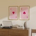 Set of 2 Pink Ace Cards Print, Ace of Hearts Poster, Aesthetic Pink ...