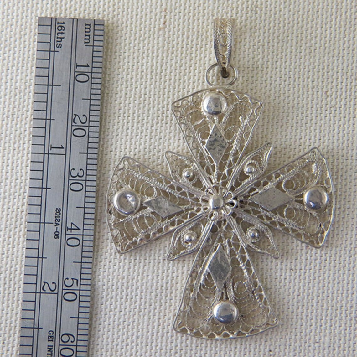 Ornate Filigree Cross in Sterling Silver - Etsy