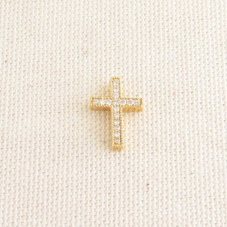 Small Cross in Yellow Gold With Diamonds - Etsy