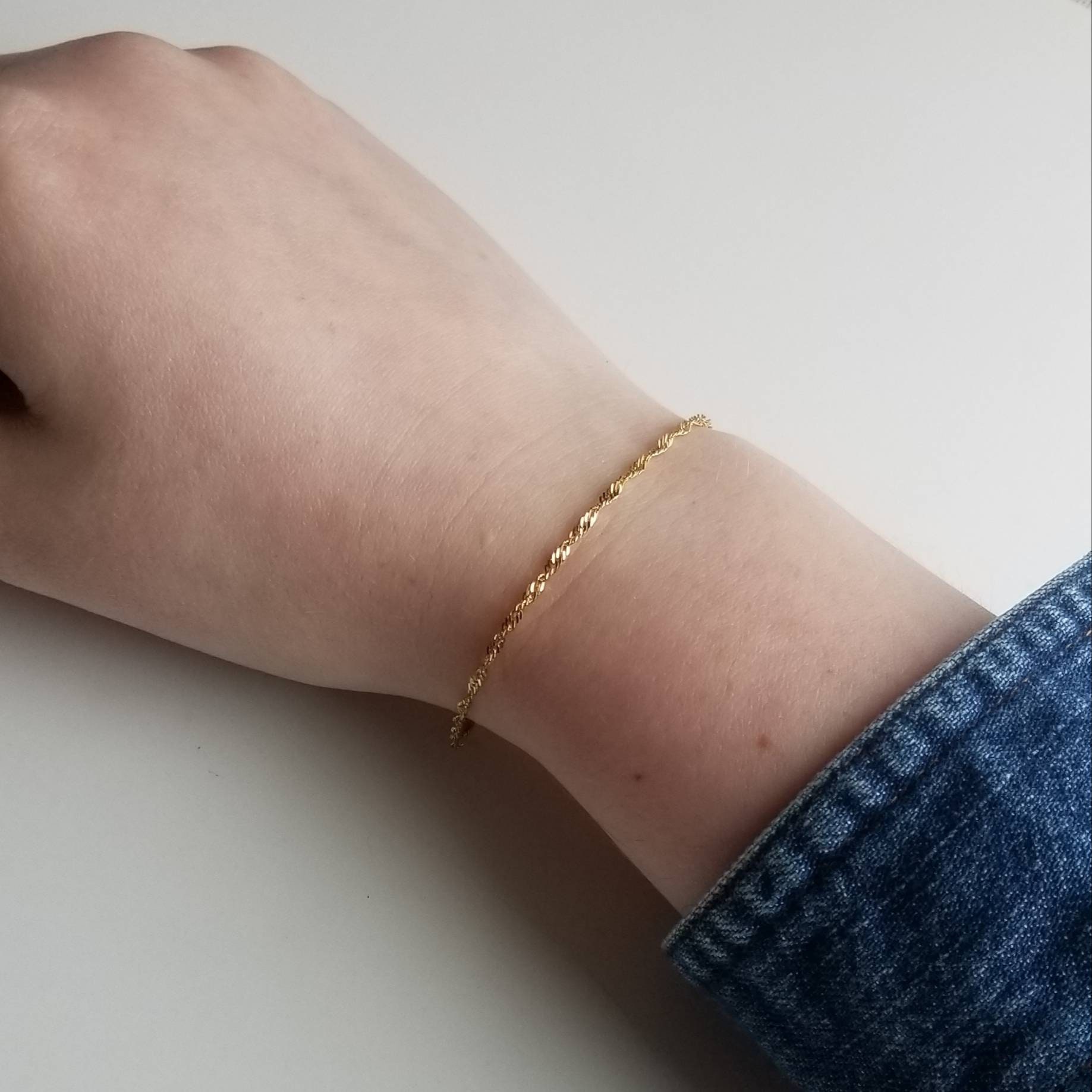 Vintage 14k Gold Rope Chain Bracelet | Etsy