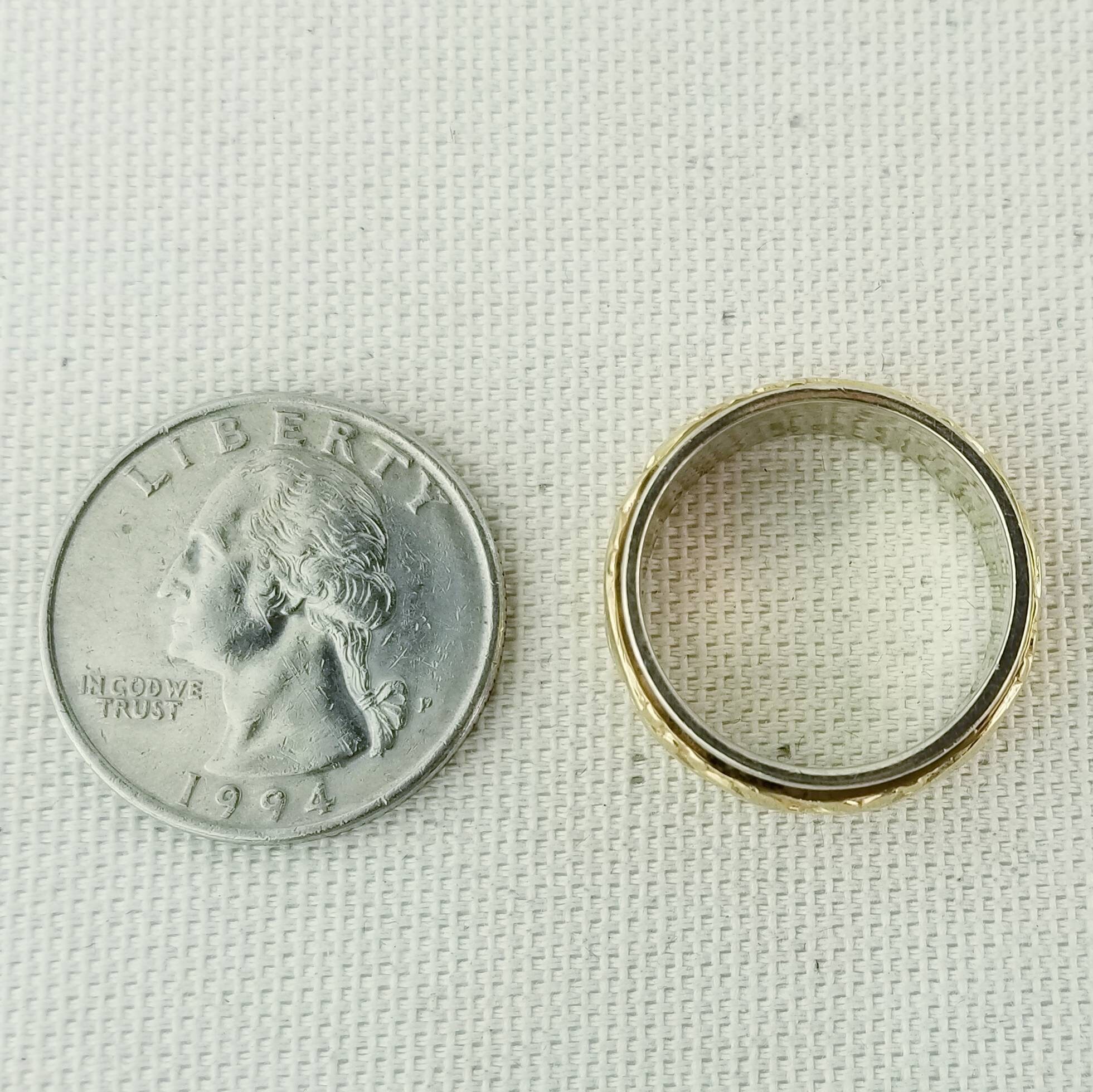 Vintage Two Tone 14k Gold Ring With Leaf Detailing - Etsy