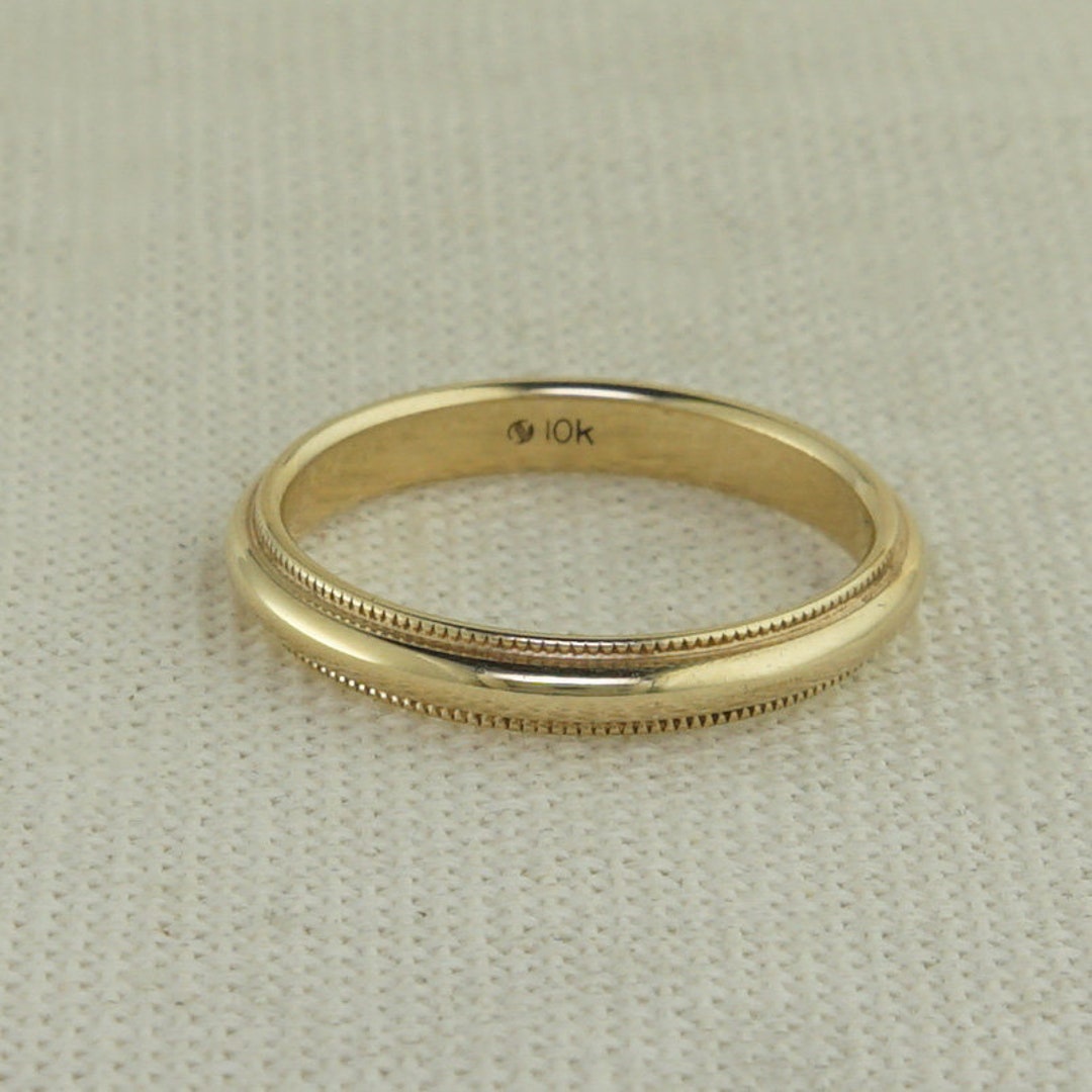 Vintage 10K Gold Band - Etsy