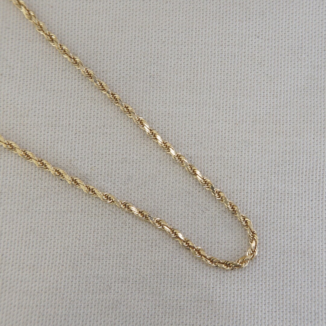 Vintage 21 Inch 14K Gold Rope Chain - Etsy