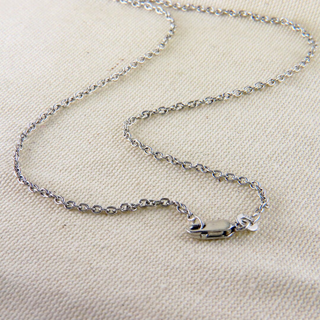 18" or 16" Sterling Silver Cable Chain, Silver Chain, Plain Silver ...