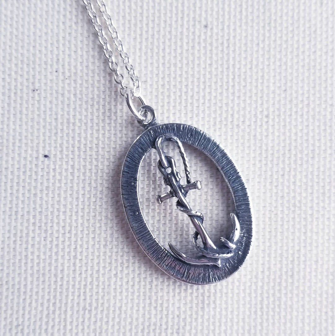 Vintage Silver Anchor and Rope Pendant - Etsy