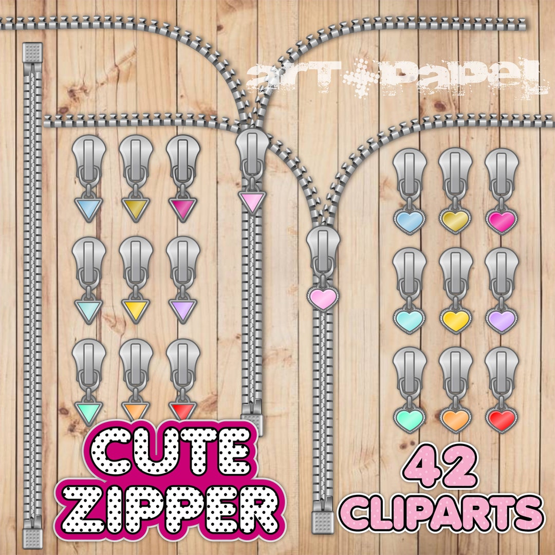 Cute Zipper in PNG // 42 Cliparts - Etsy