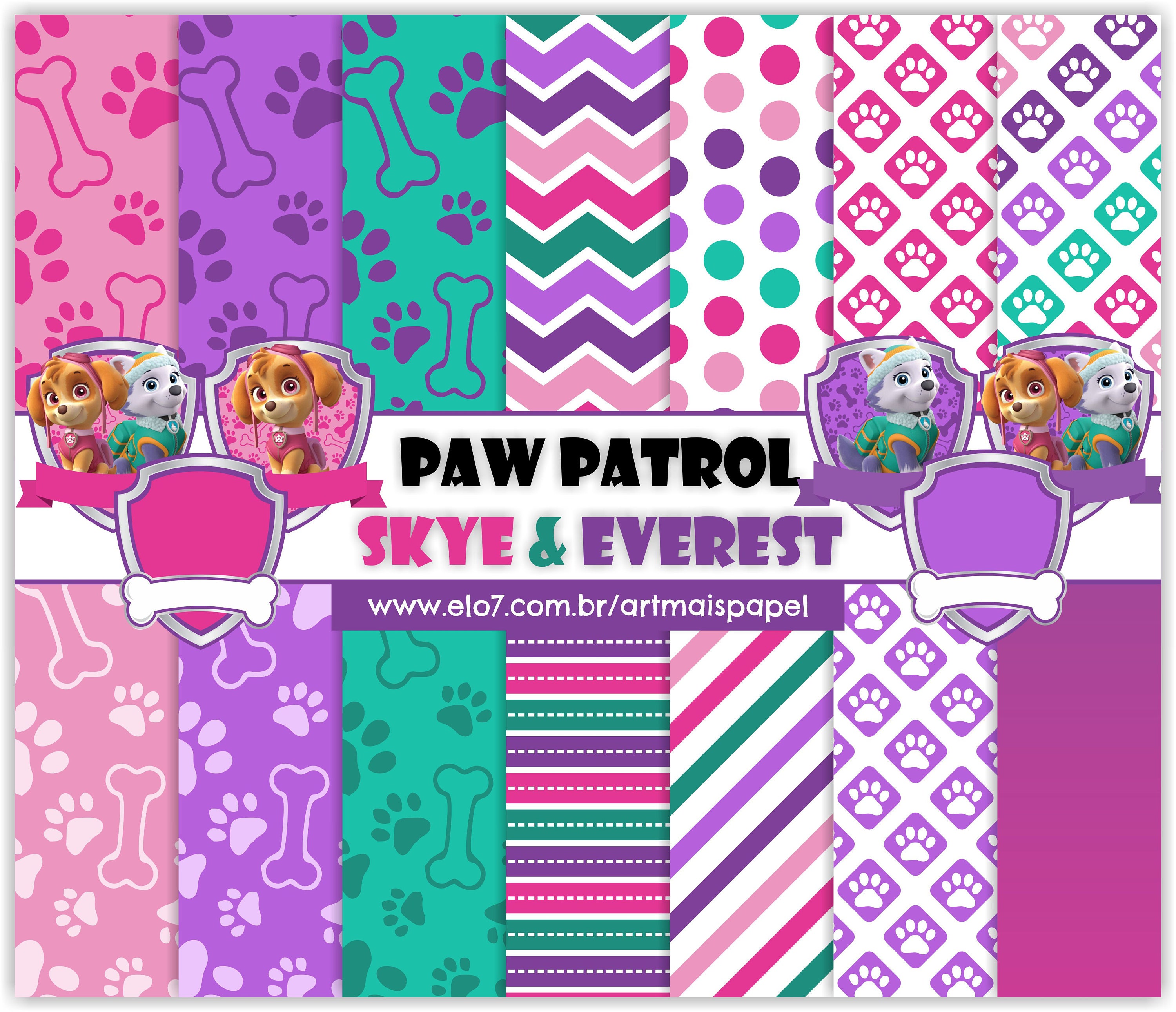 Digital Paper Skye & Everest Paw Patrol | Etsy