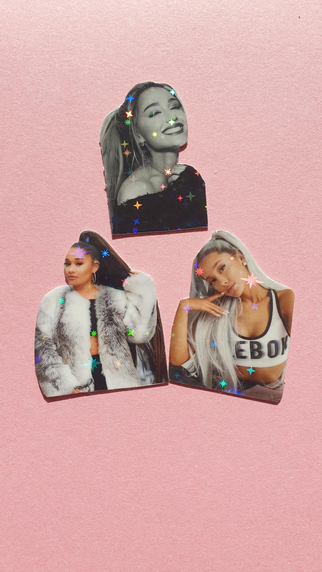 Ariana Grande Sticker Set of 3, Stickers, Holographic Star Stickers ...