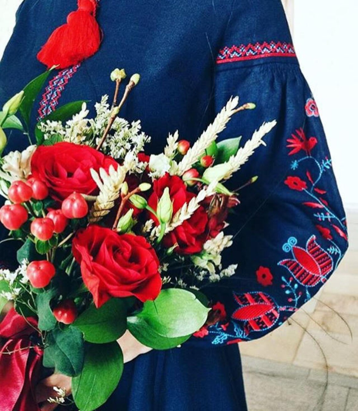 Embroidered Blue Color Long Boho Dress Bohemian Style - Etsy