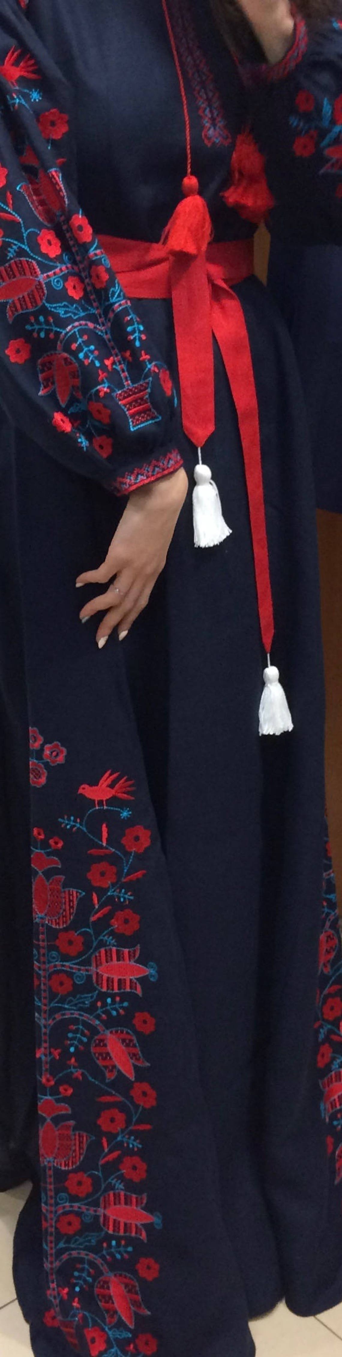 Embroidered Blue Color Long Boho Dress Bohemian Style - Etsy