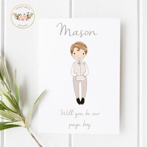 Personalised Will You Be Our Page Boy Page Boy Card Ask Page - Etsy UK