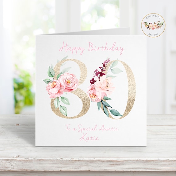 Happy 80th Birthday Card Personalised Card Personalised - Etsy