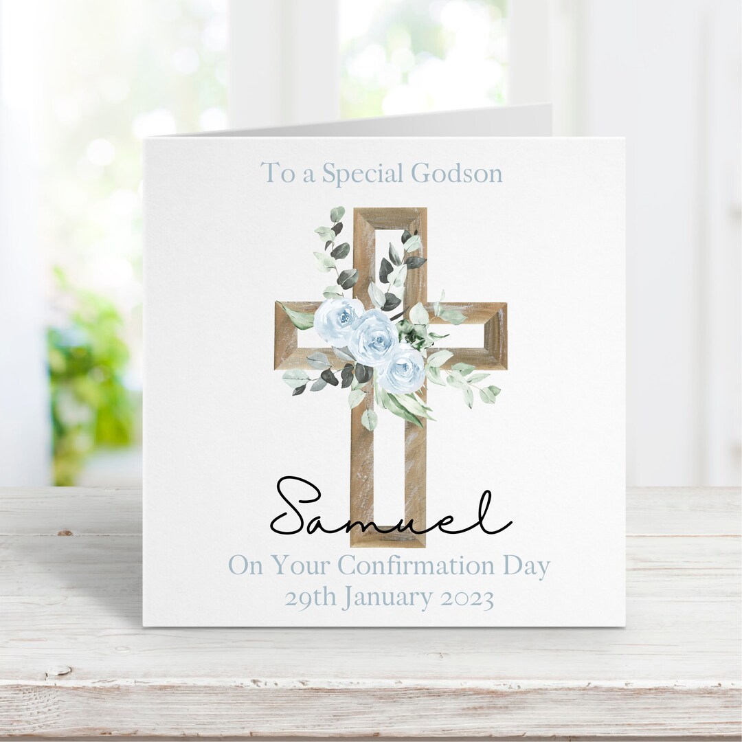 Personalised Boys Confirmation Card Godson Son Grandson - Etsy