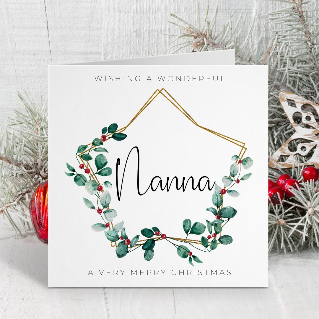 Nanna Christmas Card, Christmas Card, Card to My Nanna, Nanna Card ...