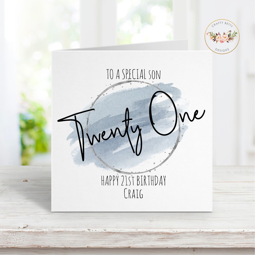 Happy 21st Birthday Card for Him | Male Birthday | Personalised 21st ...
