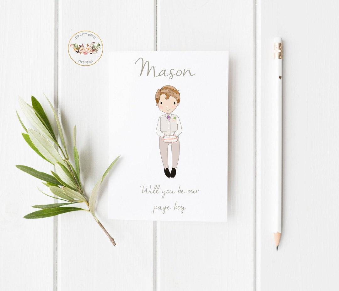 Personalised Page Boy Card Will You Be Our... Page Boy - Etsy UK