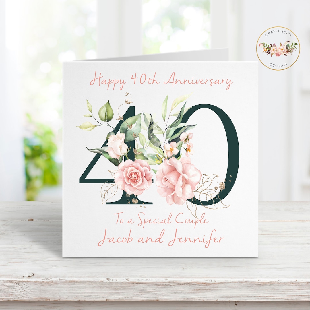 Personalised 40th Anniversary Card | 40th Wedding Anniversary Card | on ...