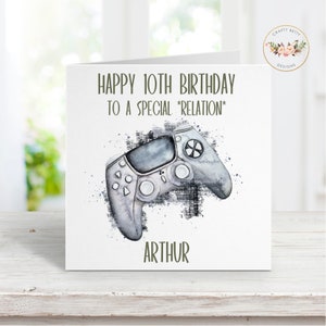 Personalised 10th Birthday Card Gamer Gaming Brother Son - Etsy
