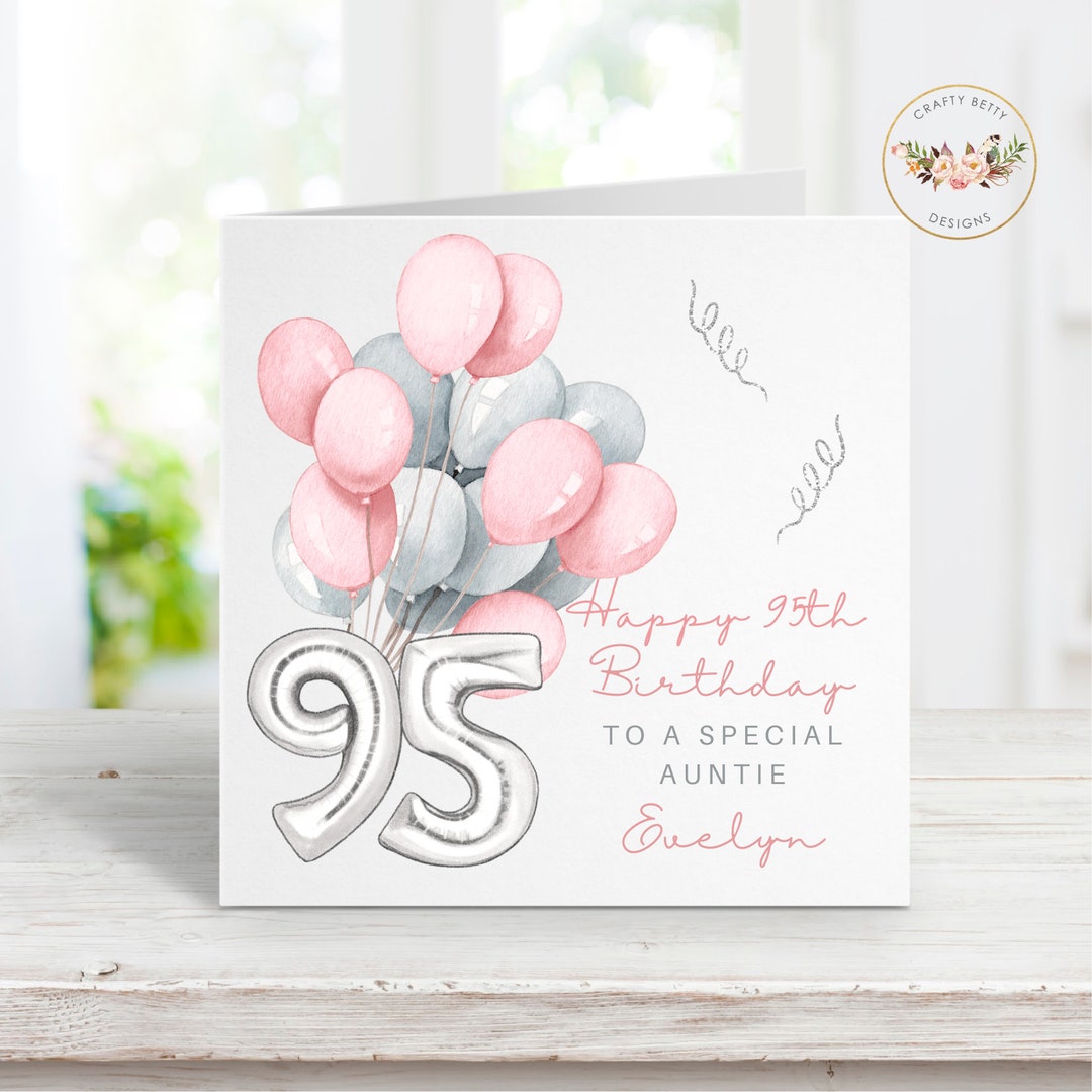 Happy 95th Birthday Card, Personalised Card, Personalised 95th Card ...