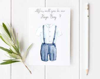 Personalised Will You Be Our Page Boy Page Boy Card Ask Page - Etsy UK