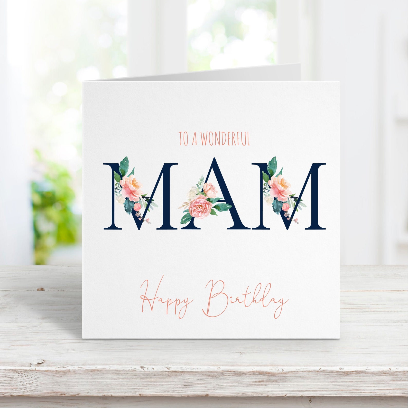 Mam Birthday Card, Birthday Card, Floral Card, Mam Card, Card for My ...