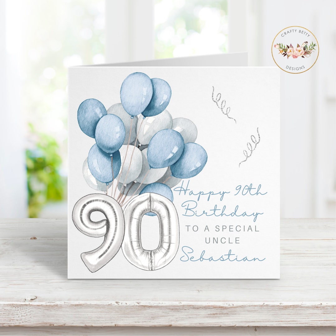 Happy 90th Birthday Card Personalised Card Personalised 90th - Etsy