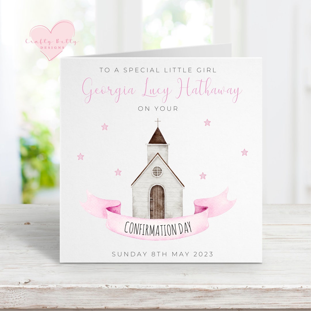 Personalised Girls Confirmation Card, Goddaughter Daughter Granddaughter Niece Confirmation Card ...