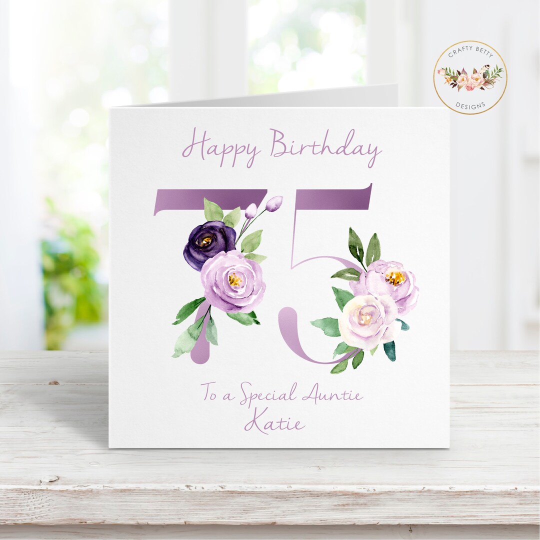 Happy 75th Birthday Card | Personalised Card | Personalised 75th Card ...