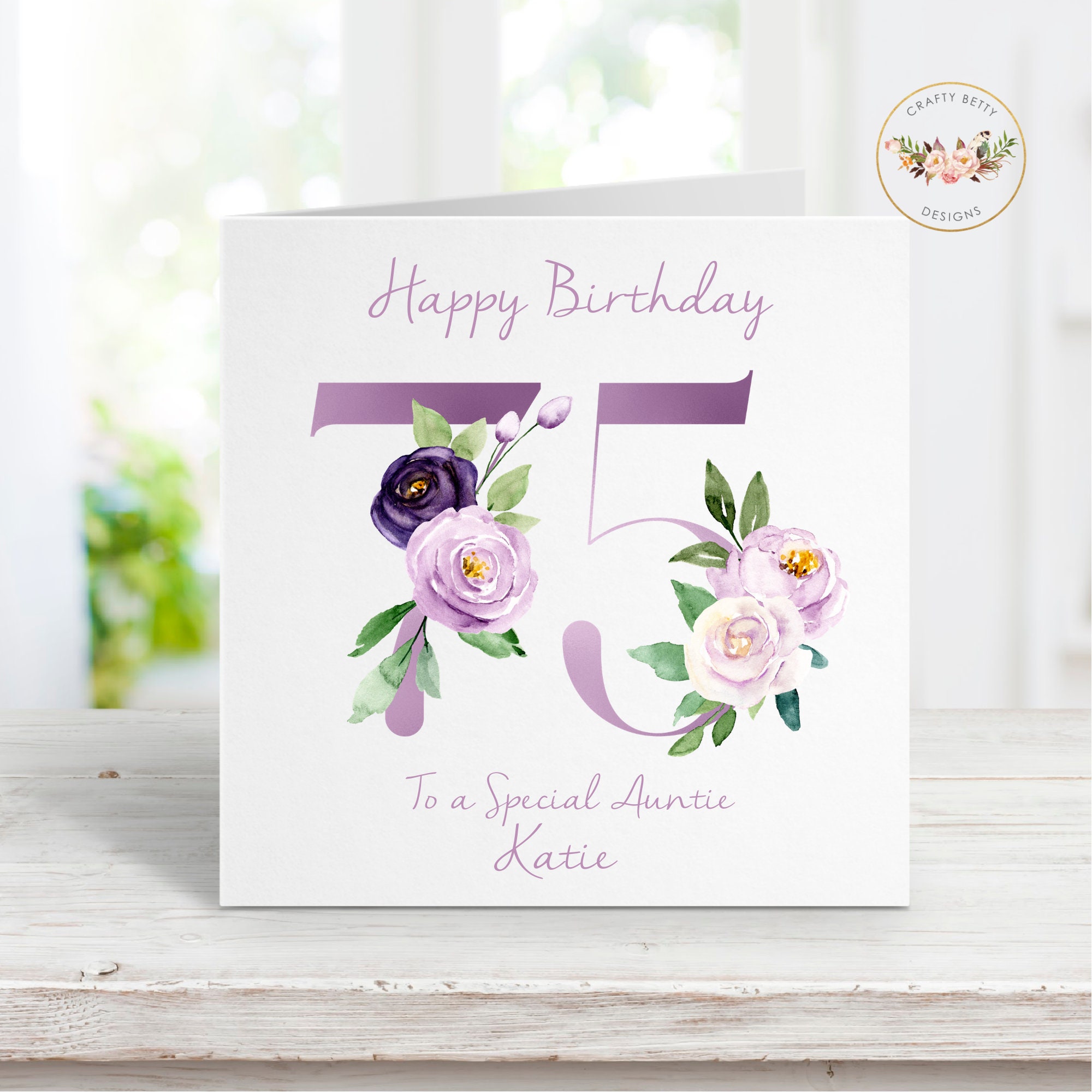 Happy 75th Birthday Card Personalised Card Personalised - Etsy UK
