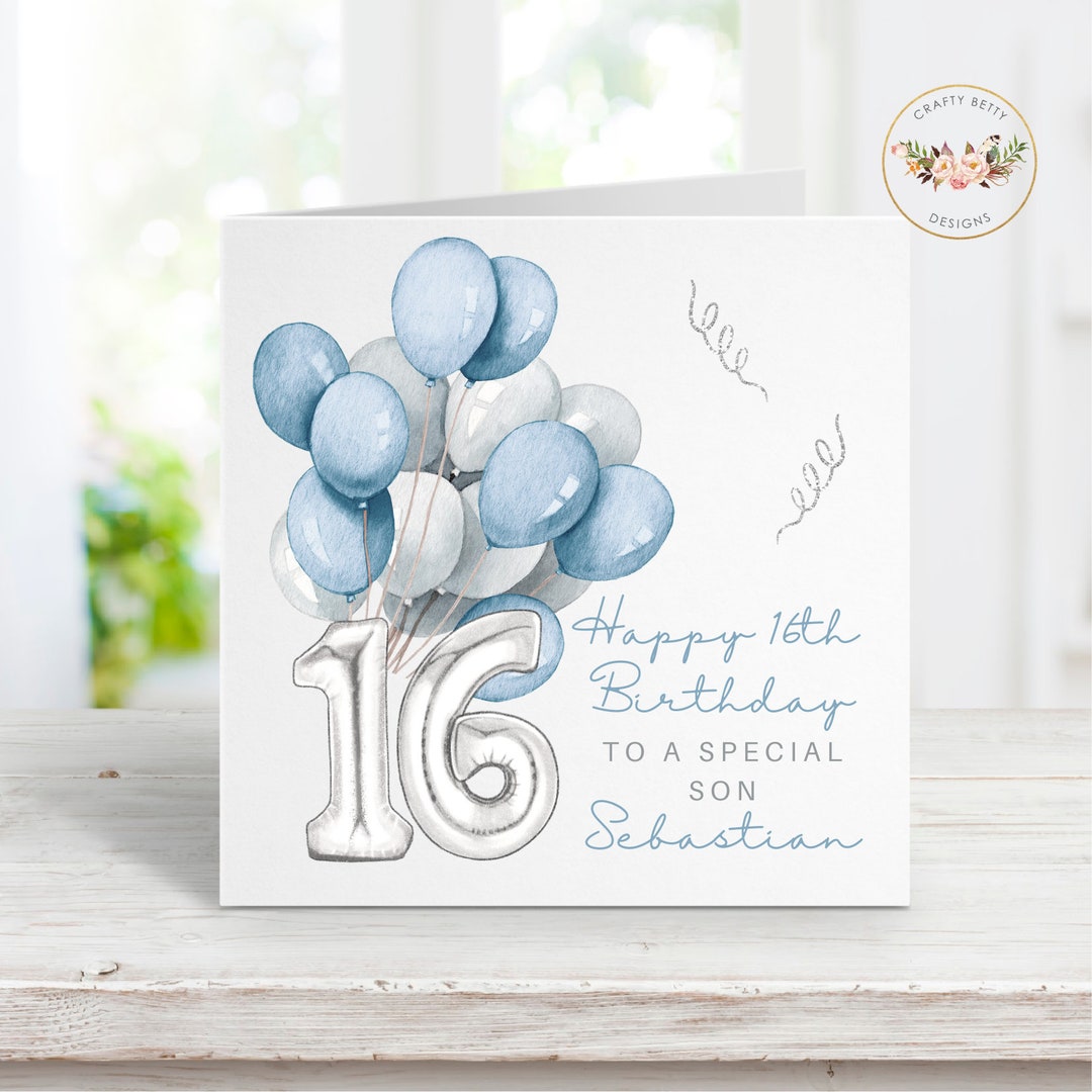 Happy 16th Birthday Card, Personalised Card, Personalised 16th Card ...