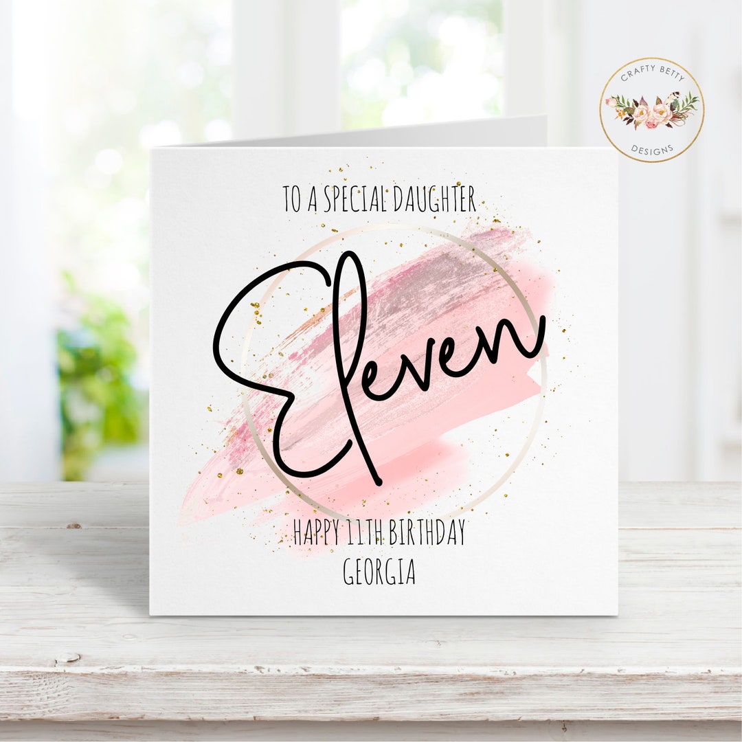 Happy 11th Birthday Card Personalised Card Personalised 11th Card 11th ...