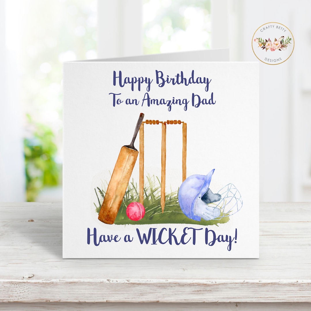 Dad Cricket Birthday Card Cricket Birthday Card Dad Card Cricket Card ...