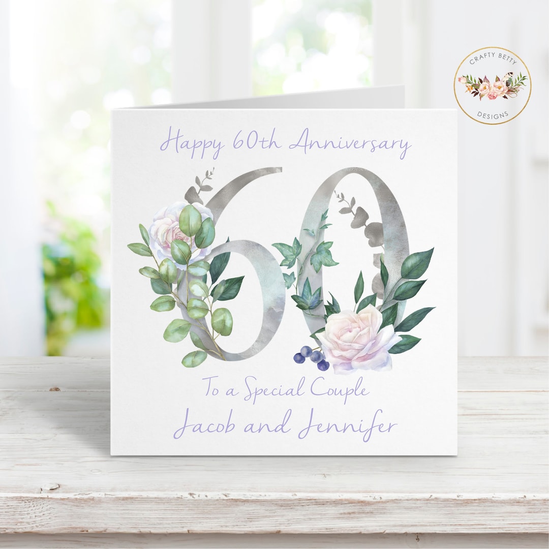 Personalised 60th Anniversary Card | 60th Wedding Anniversary Card | on ...
