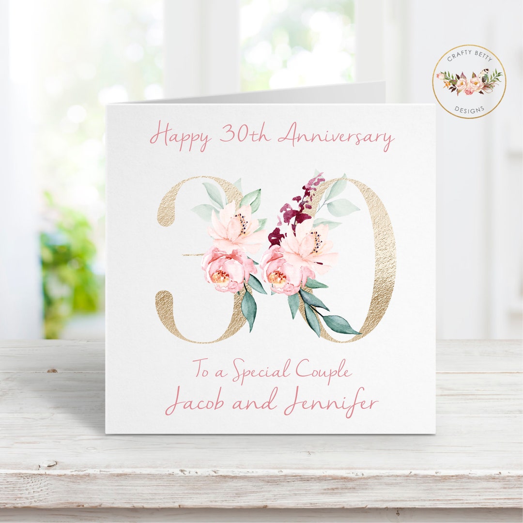 Personalised 30th Anniversary Card | 30th Wedding Anniversary Card | on ...