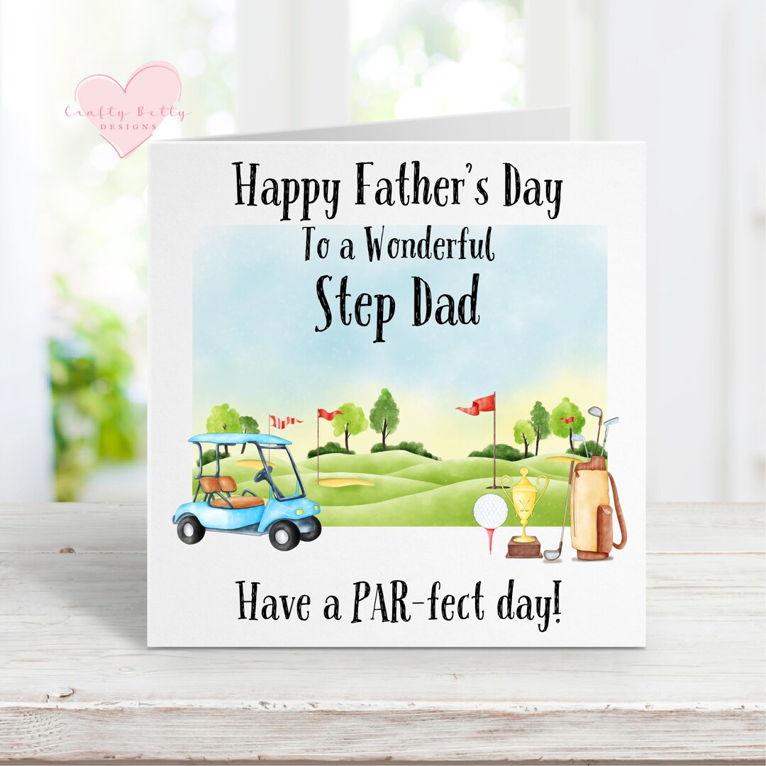 Golf Father's Day Card for Step Dad, Happy Father's Day Greetings Card ...